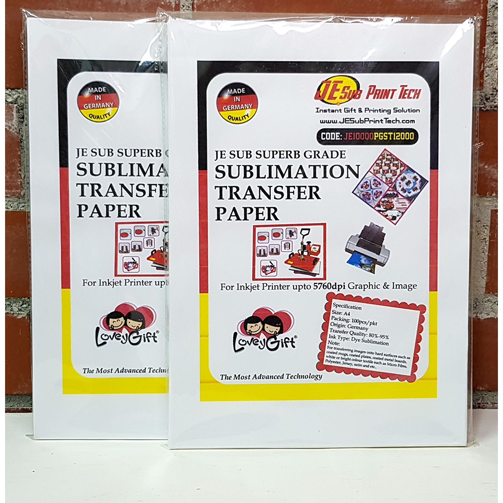 Sublimation Paper Superb Grade Germany -A4/A3 [90% Transfer] Instant ...