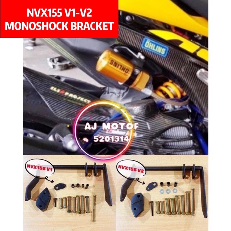 PNP [ BRACKET COMPLETE SET WITH MONOSHOCK ] YAMAHA NVX155 V1 V2 V3 NVX ...