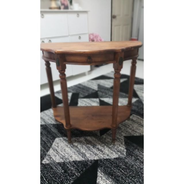 Meja Hiasan Separuh Bulat (Jati) | Shopee Malaysia