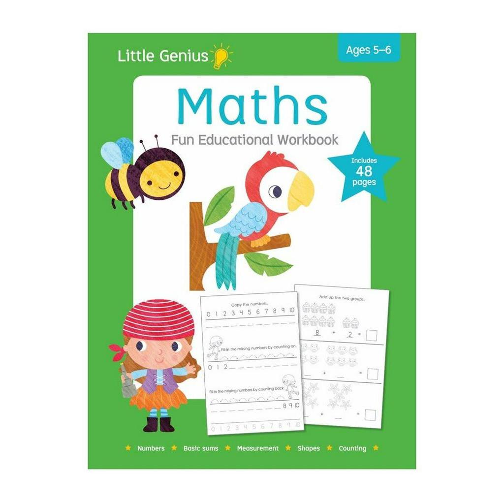 Little Genius Maths Fun Educational Workbook For Kids to Learn Counting ...