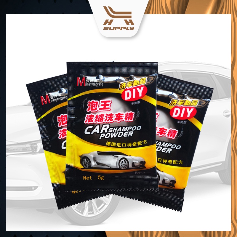 LH 5g DIY Car Wash Shampoo Powder Super Concentrated Rich Bubbles Shine ...