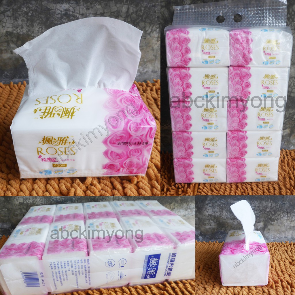 10 Packs Tissue Paper Premium Facial Roses Brand (New Arrival) | Shopee ...