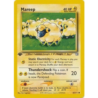 Mareep - 65/111 - Common 1st Edition Neo Genesis - Pokémon Real Card ...