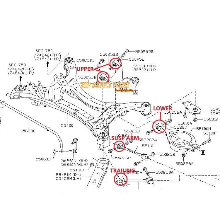 (HEAVY DUTY) NISSAN TEANA J32 2.0 2.5 REAR TRAILING UPPER LOWER ARM ...