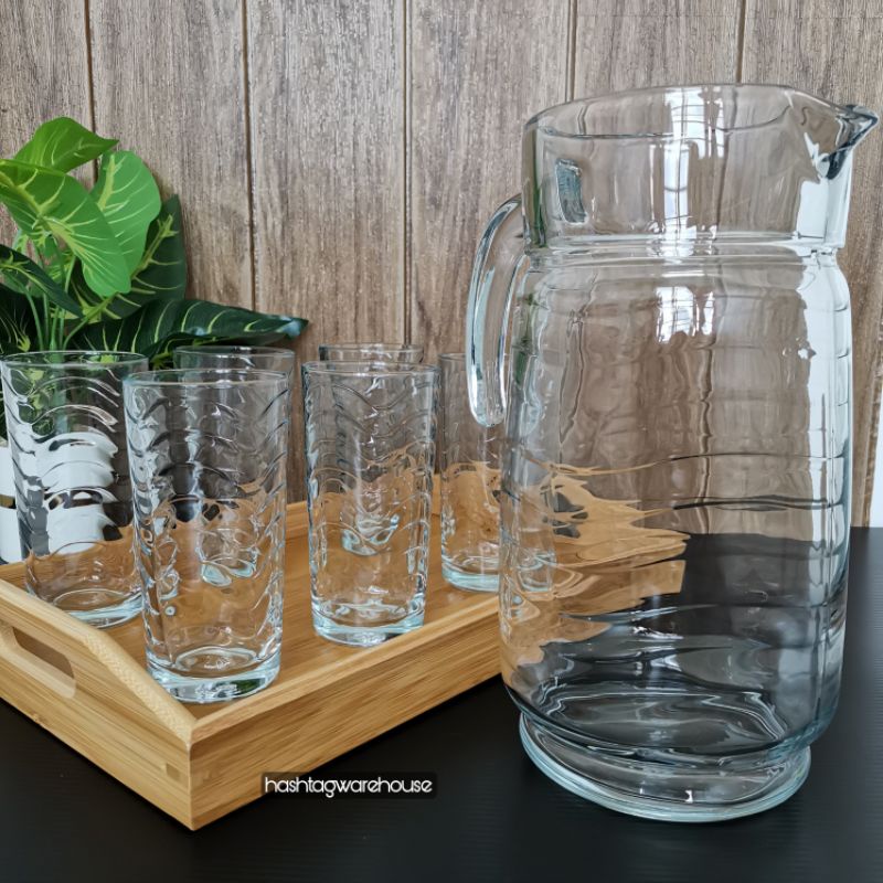 TOROS 🌼 7pcs Water Drink Set PASABAHCE High Quality Glass Drink Jug ...