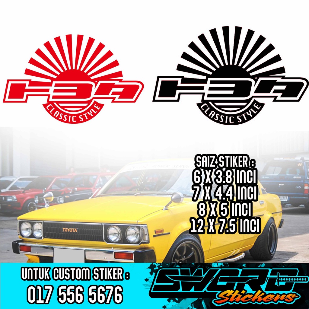 STICKER TOYOTA CLASSIC STYLE / STICKER KERETA / STIKER LOGO TOYOTA ...