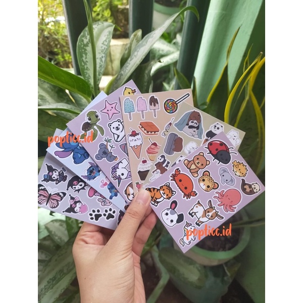 Req 1 SET AESTHETIC COLOR STCKERS CONTENTS 12 PCS | Shopee Malaysia