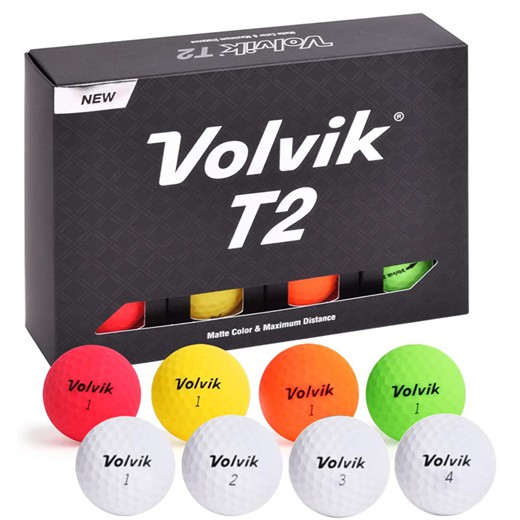 Volvik Golf Ball T2 2-Piece Golf Balls 1 Dozen - Ionomer Polymer Low ...