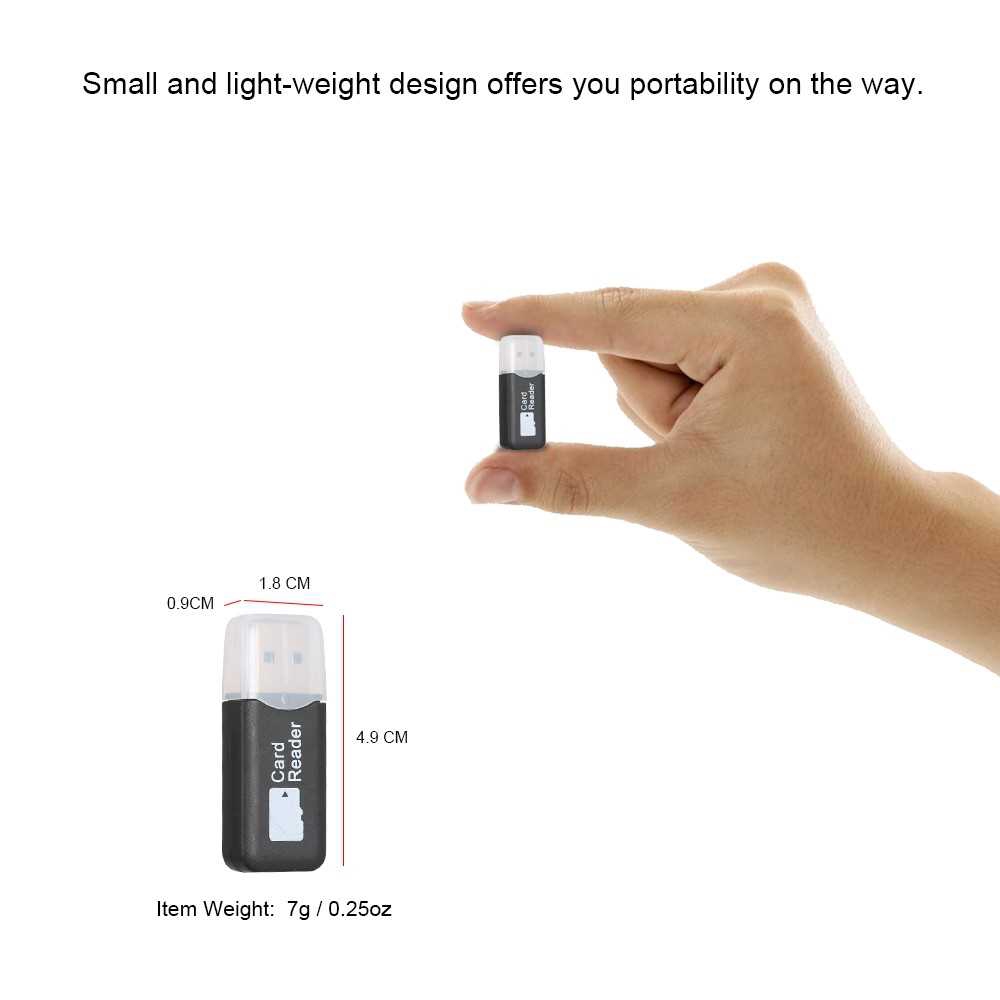 TF Card Reader USB 2.0 Mini Portable (Black) | Shopee Malaysia