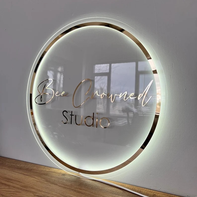Indoor LED Light Logo Sign - Premium Design- Acrylic Sign - Office ...