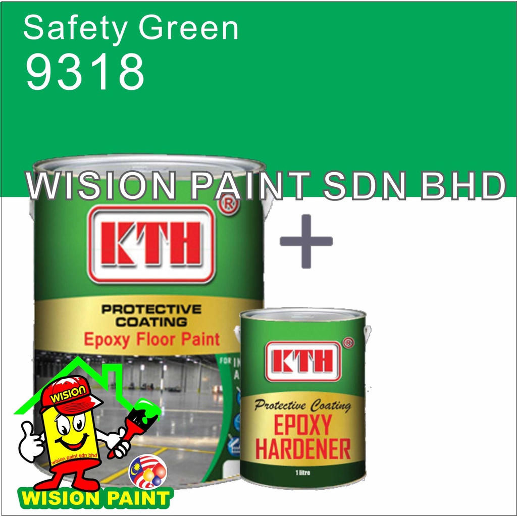 9318 SAFETY GREEN ( 5 LITER ) 5L KTH Epoxy floor paint / expoxy floor ...