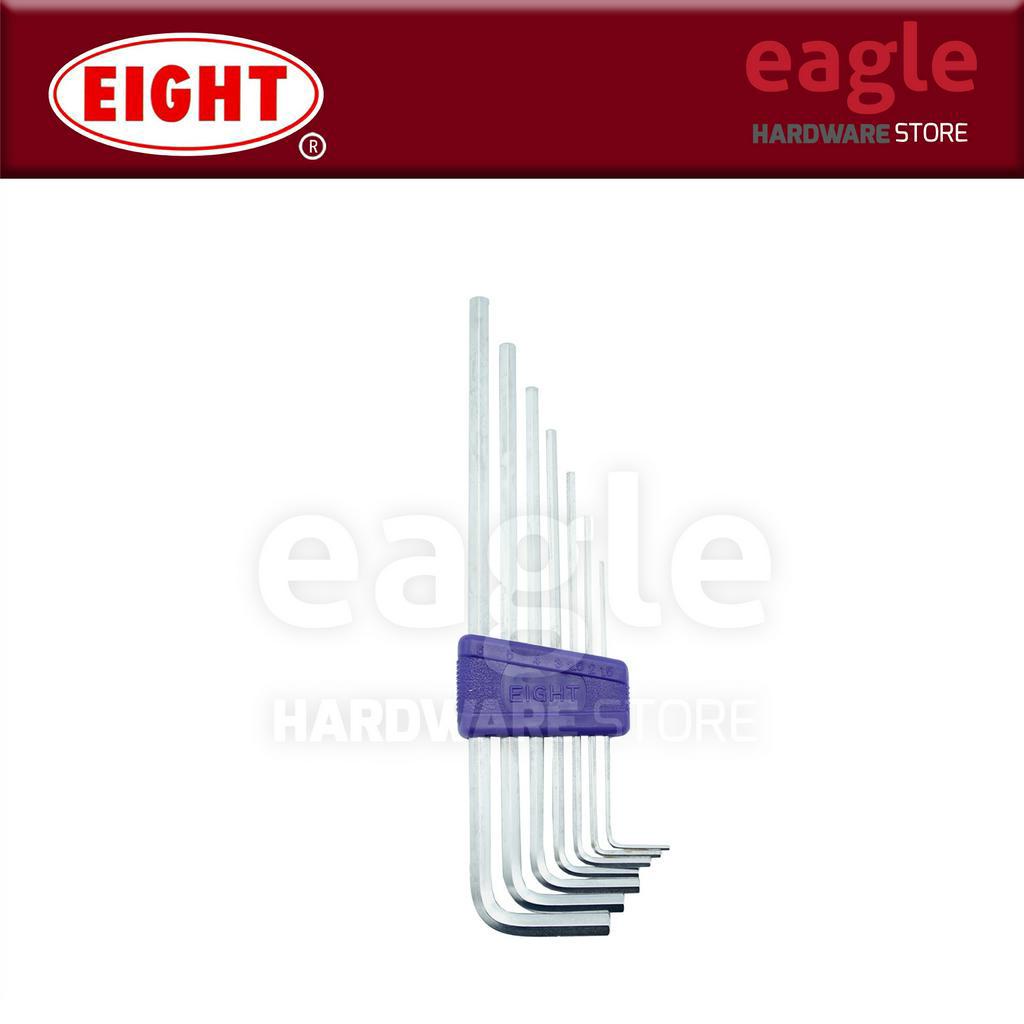 Eight LHS-7 7 Pcs 1.5 - 6mm Chrome Extra Long Hex Key Wrench | Shopee Malaysia