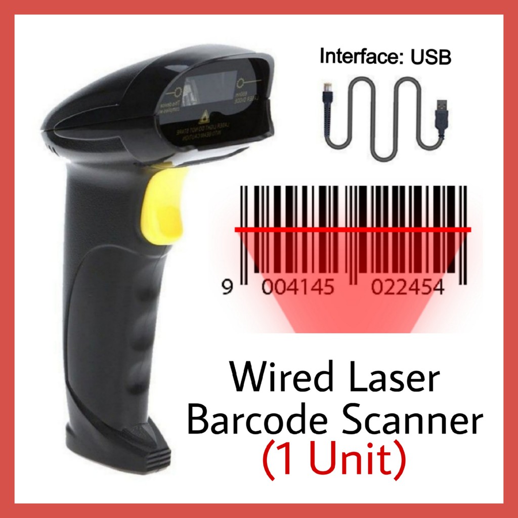BARCODE SCANNER BC-001 WIRED LASER USB (1 UNIT) | Shopee Malaysia
