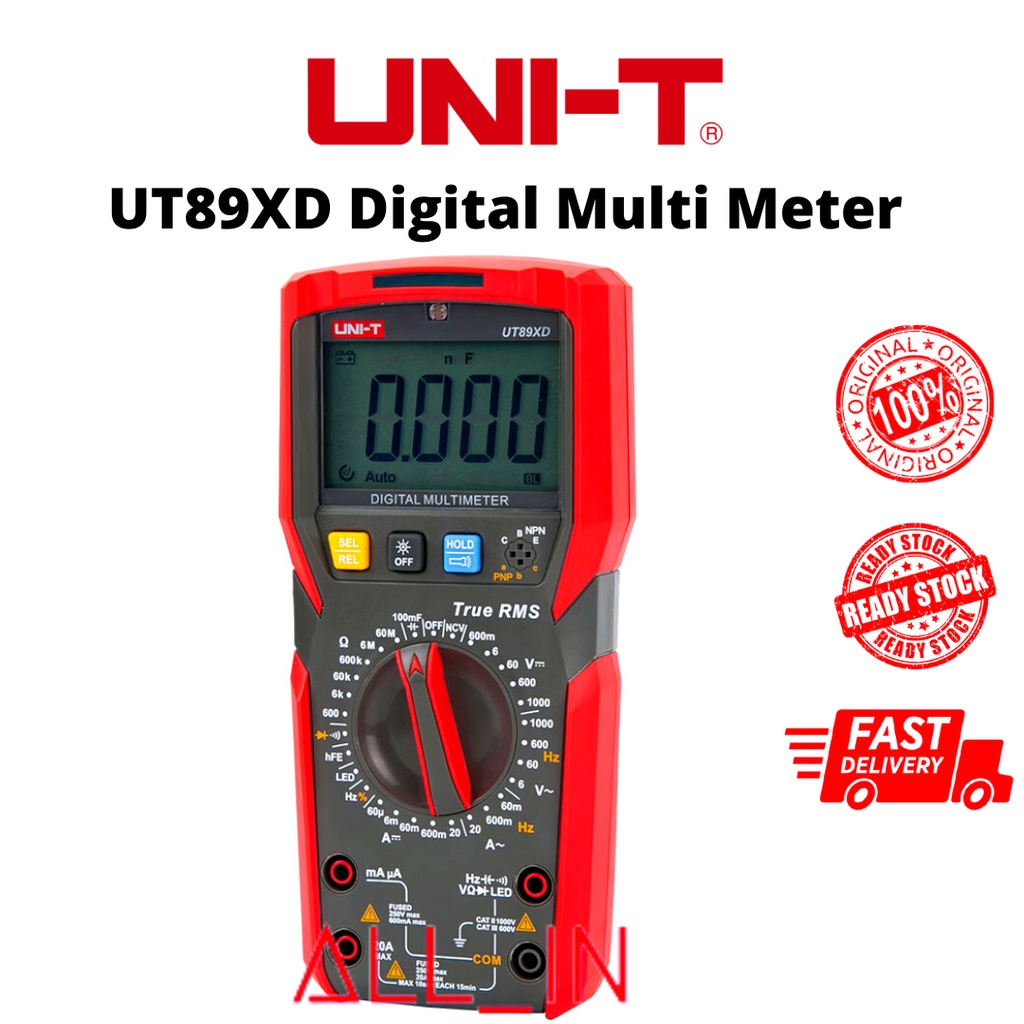 UNI-T UT89XD Ac/Dc Amp Volt Digital Multi Meter True RMS ~ Ready Stock ...