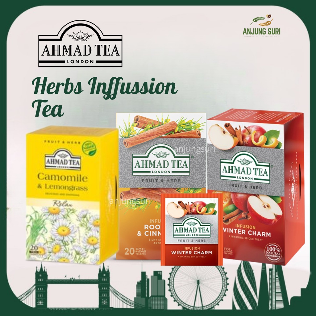 Ahmad Tea Fruit & Herbal Tea Selection Lemon Teas Camomile Peach Teh ...