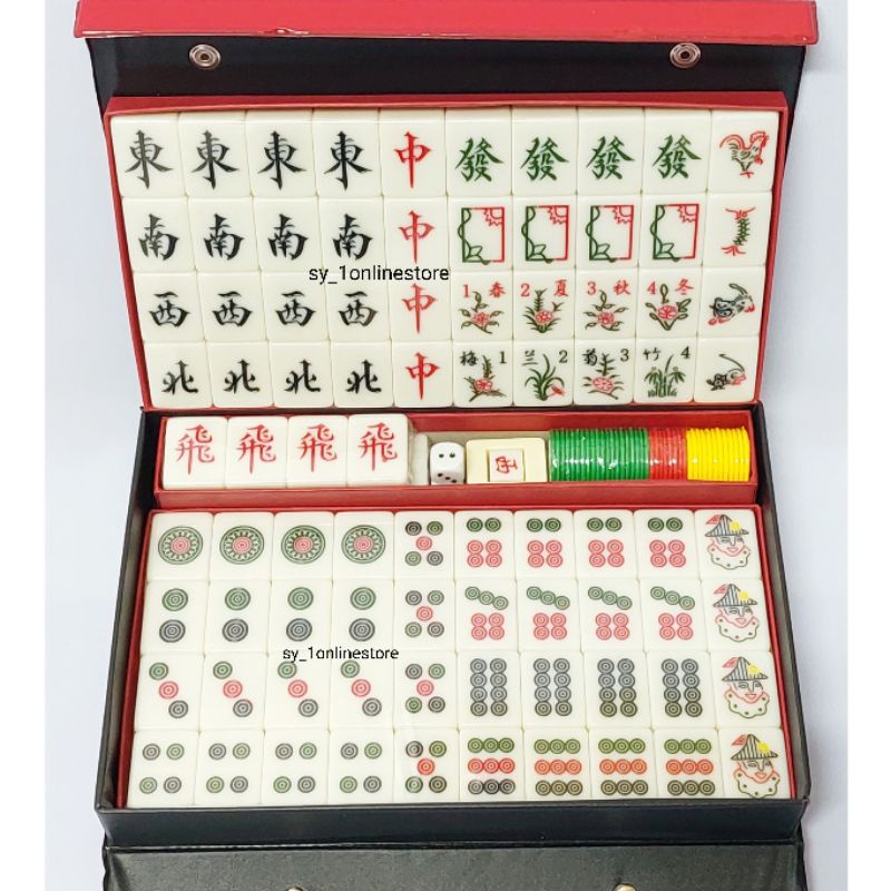 3Player Mahjong Full White/Creamy-White Set 三人麻将(全白和米白色) | Shopee Malaysia