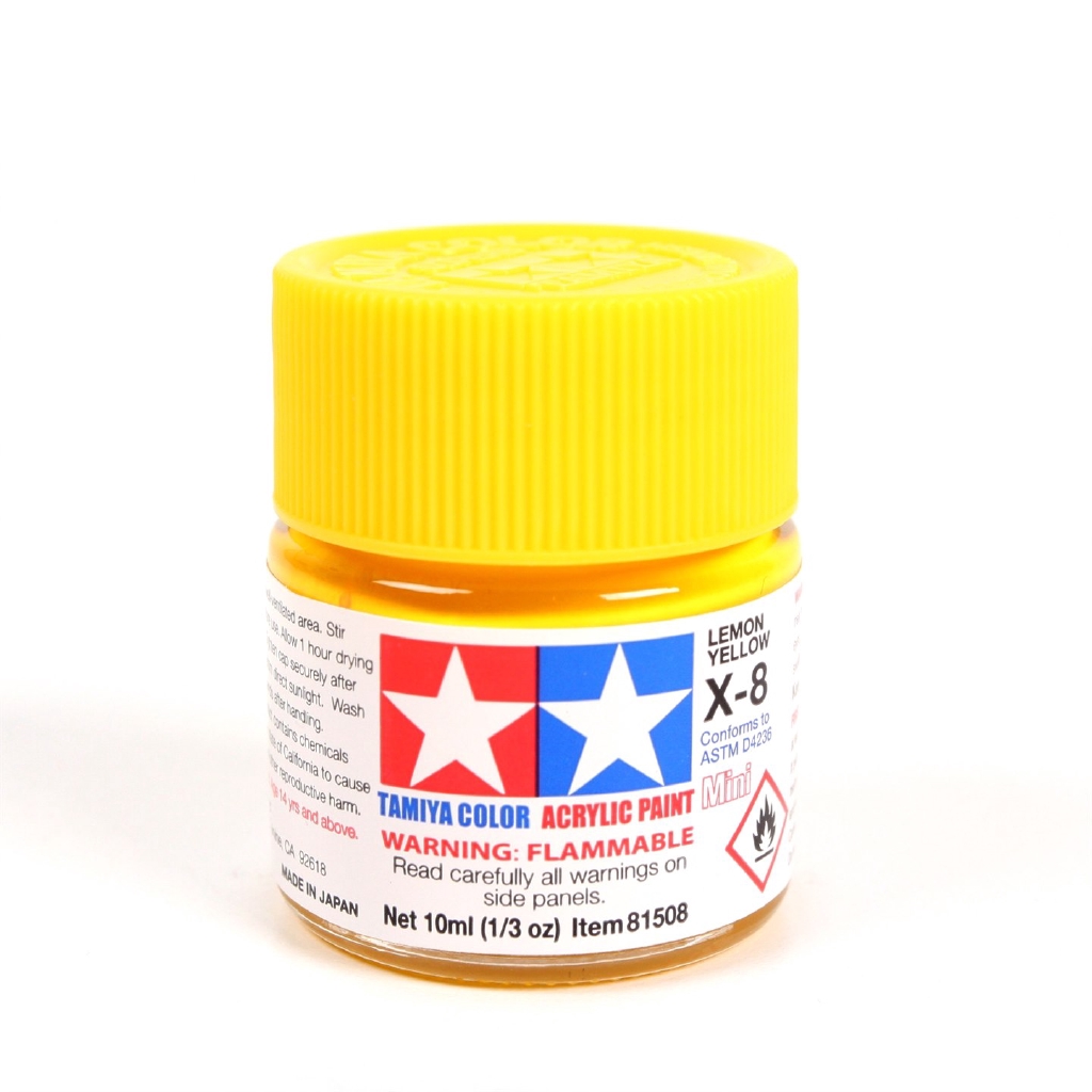 Tamiya Color Acrylic Paint Mini X-08 (Lemon Yellow) (10ml) | Shopee ...