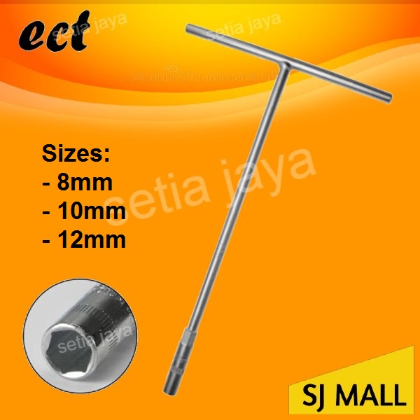 ECT T-Socket Spanner 8mm 10mm 12mm WRENCH NUT SOCKET SPANNER Deep ...