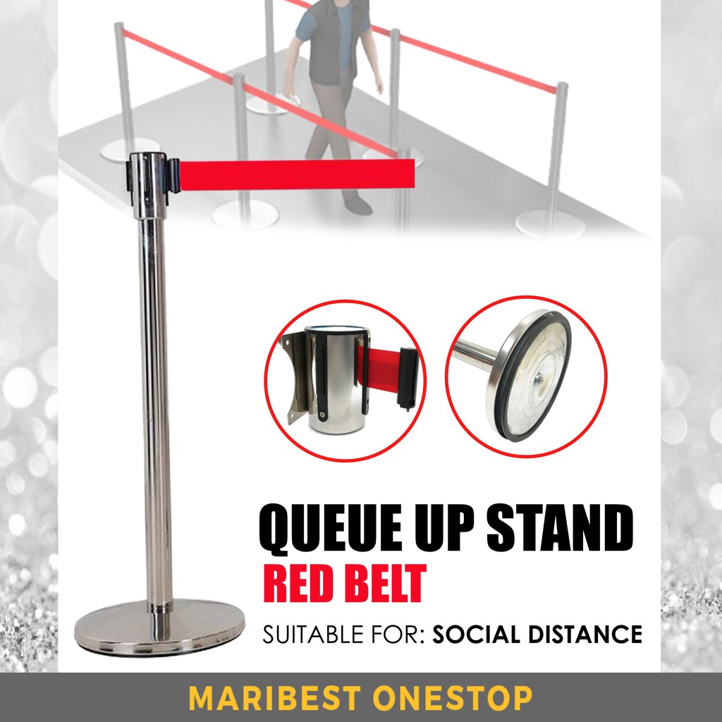 QUEUE UP Q STAND RETRACTABLE RED BELT | Shopee Malaysia