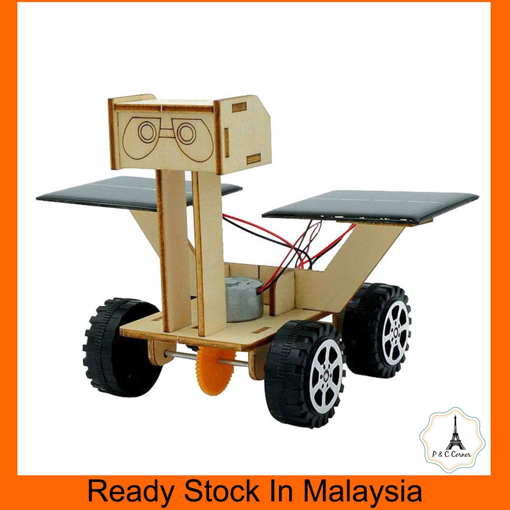 DIY Solar Energy Power Moon Rover Robot Car Wooden Puzzle Model ...