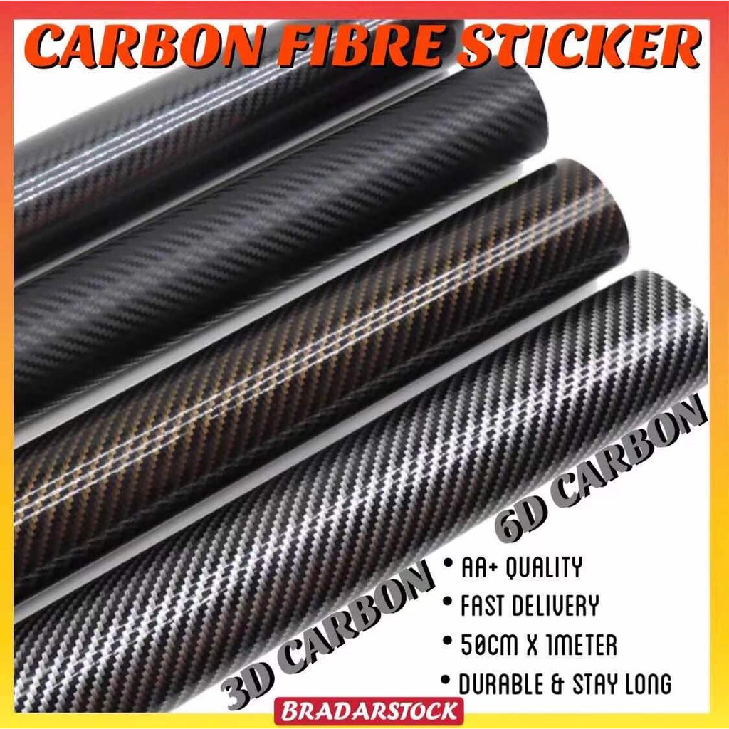 2D 3D 5D 6D CARBON FIBRE STICKER DIY Flat Black Karbon Tinted Kereta ...