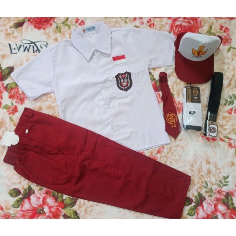 PUTIH MERAH FULL SET OF BOYS' SCHOOL UNIFORM RED WHITE LONG SHORT CLASS ...