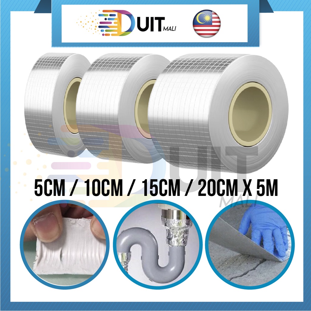 Duitmali Anti Leakage Waterproof Tape Aluminum Foil Strong Tape Power ...