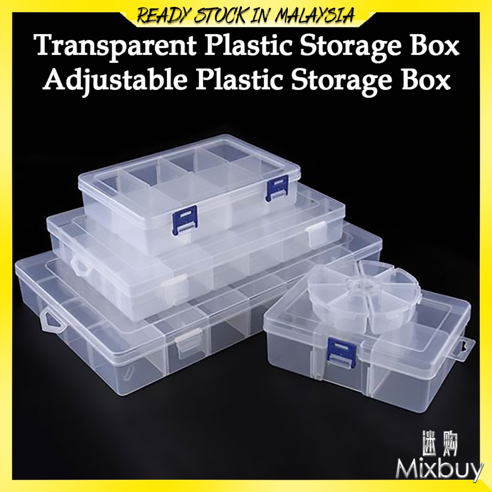 Transparent Plastic Storage Box Adjustable Plastic Storage Box for ...