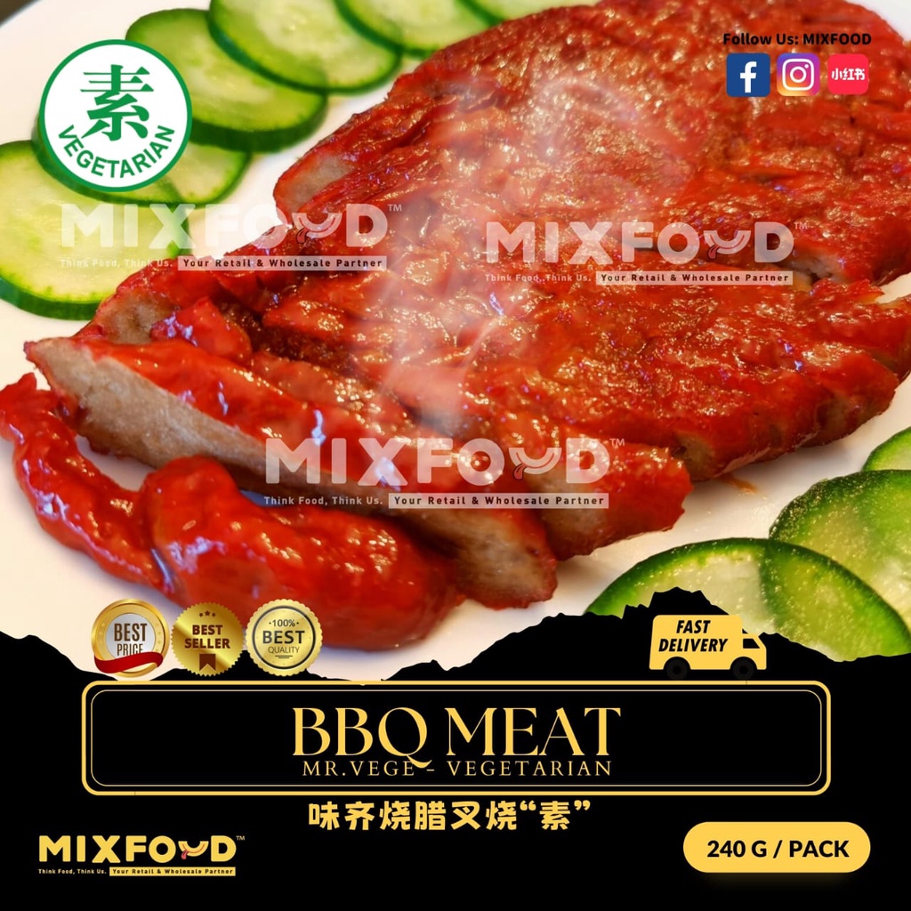 【MIXFOOD】MR.VEGE BBQ MEAT 240g [ 味齐素烧腊叉烧 ] | Shopee Malaysia