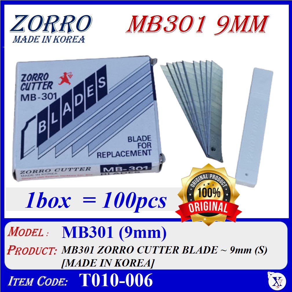 (50pcs OR 100pcs) ZORRO CUTTER BLADE 100% ORIGINAL [MADE IN KOREA] T010 ...