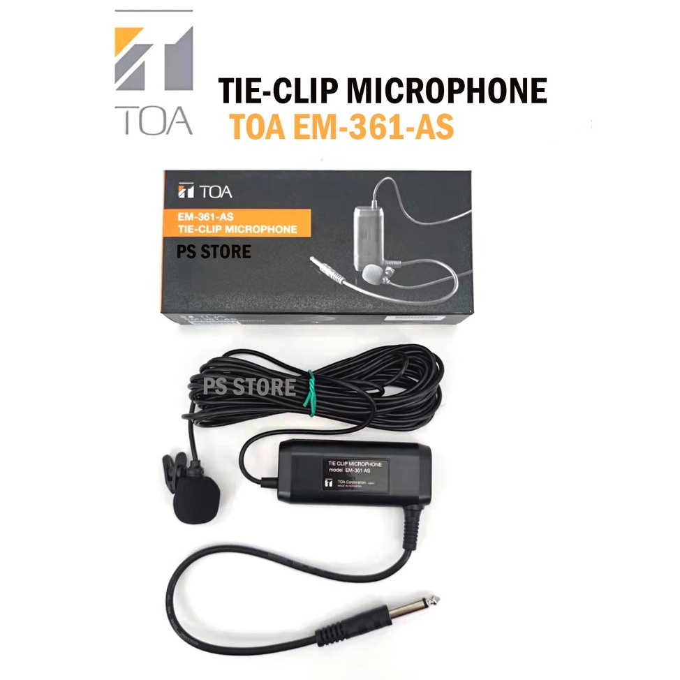 TOA Clip Microphone EM-361-AS Tie-Clip Microphone With 7 Meter Cable ...