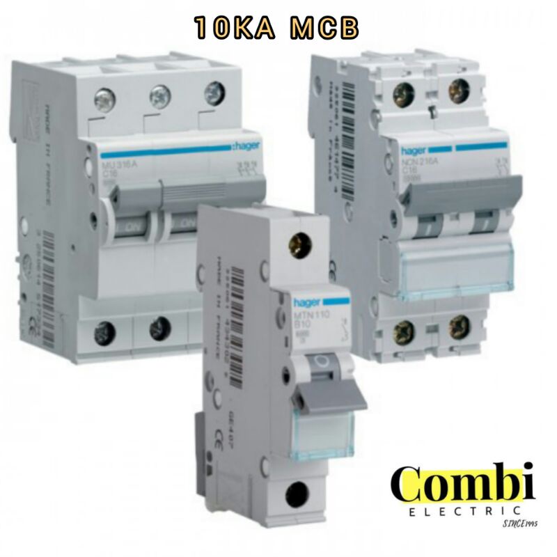 hager MCB 1 Pole / 2 Pole / 3 Pole 10KA Type C MCB | Shopee Malaysia