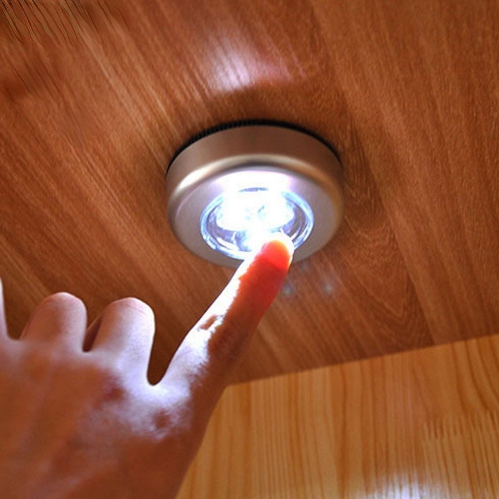 READY STOCKMini Wireless 3 LED Push Touch Lamp Kissme Kitchen Cabinet ...