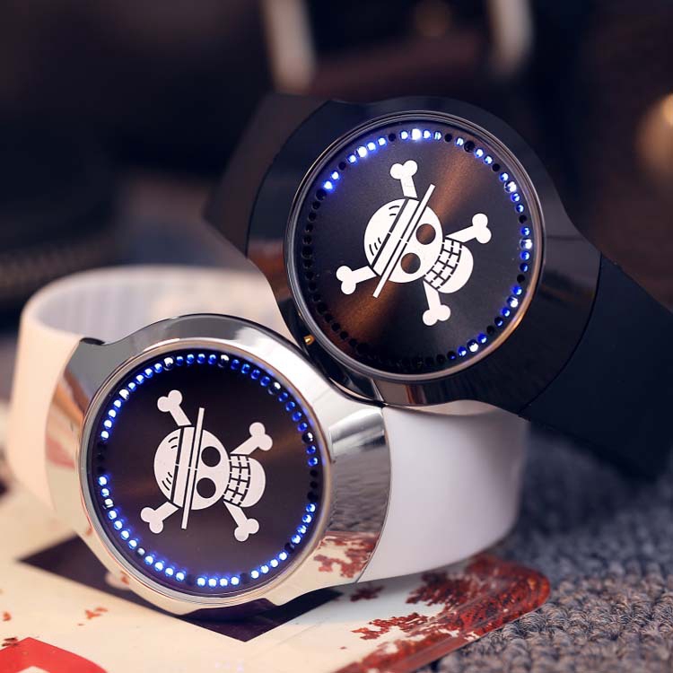 Anime One Piece Flashing Light Watch LED Touch Screen Waterproof Watch ...