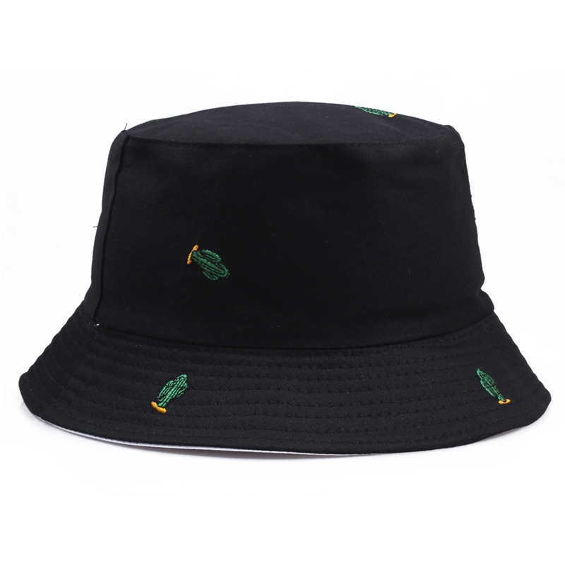 bucket hat New Green Cactus Embroidered Fashion fisherman hat topi ...