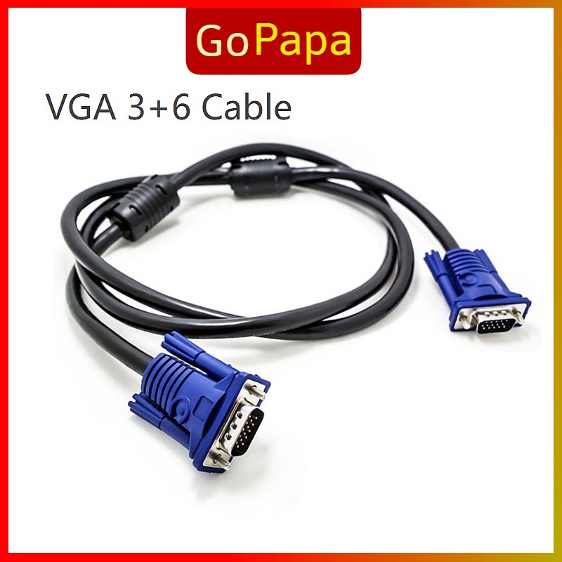 VGA 3+6 3+5 Male to Male Cable 15-pin Blue Head for Computer PC Monitor ...