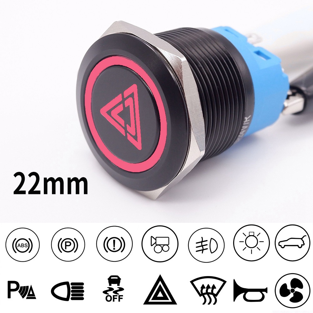 22mm Black Oxide Metal Push Button Switch Custom Made Waterproof Flat ...