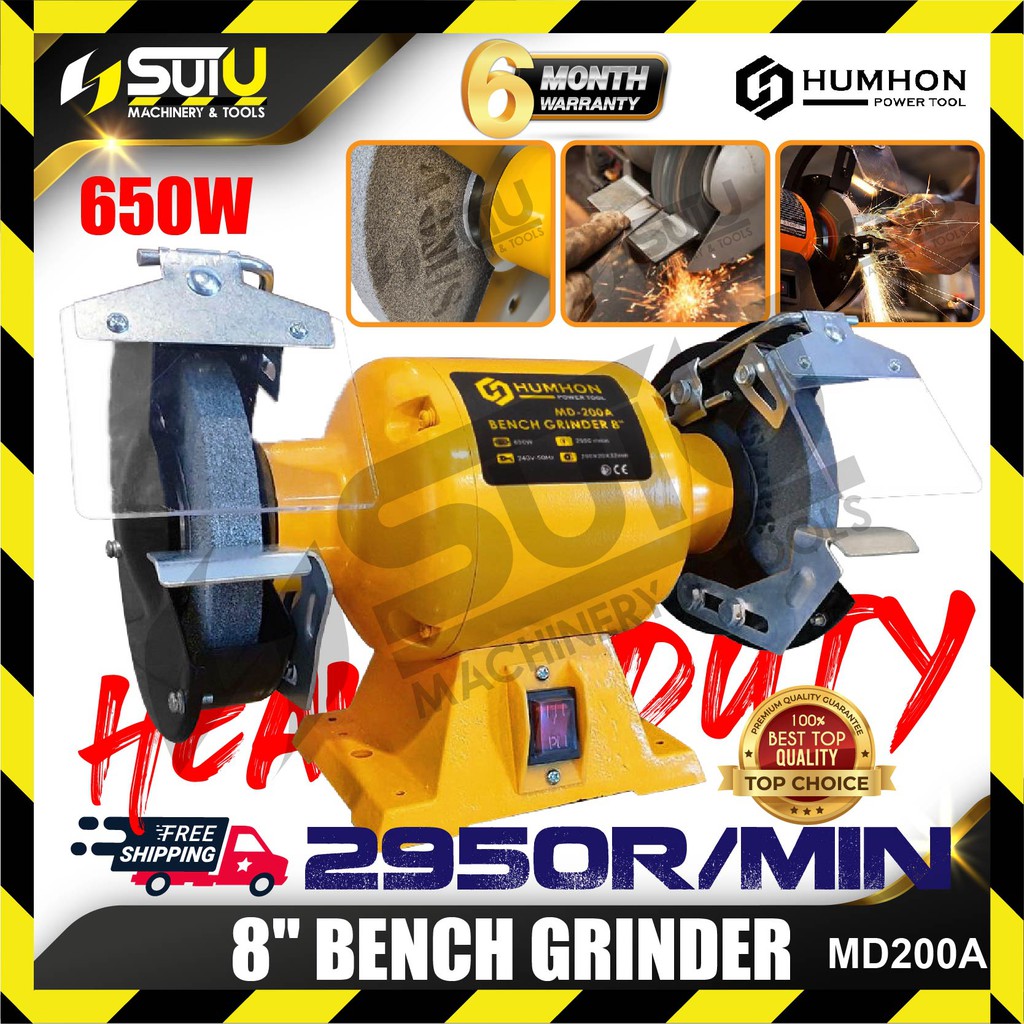 HUMHON MD200A Bench Grinder Machine 8" 650w Heavy Duty 200mm | Shopee ...