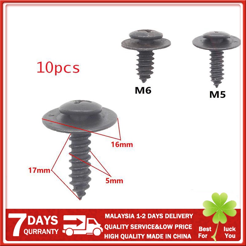 10Pcs Fixed Auto Car Body Fender Screws M5 M6 Metal Rivet Fastener ...