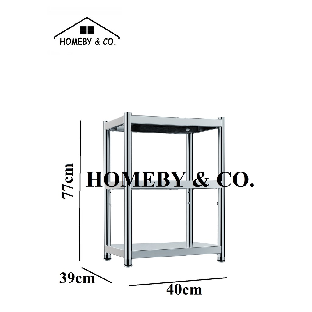 HOMEBY Stainless Steel Kitchen Storage Rack Shelf / Rak Dapur / Rak ...