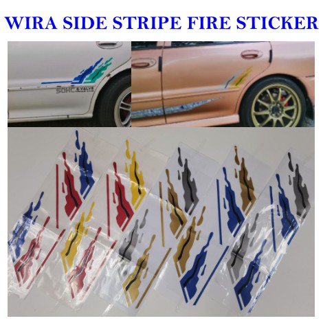 PROTON WIRA SIDE STRIPE FIRE STICKER | Shopee Malaysia