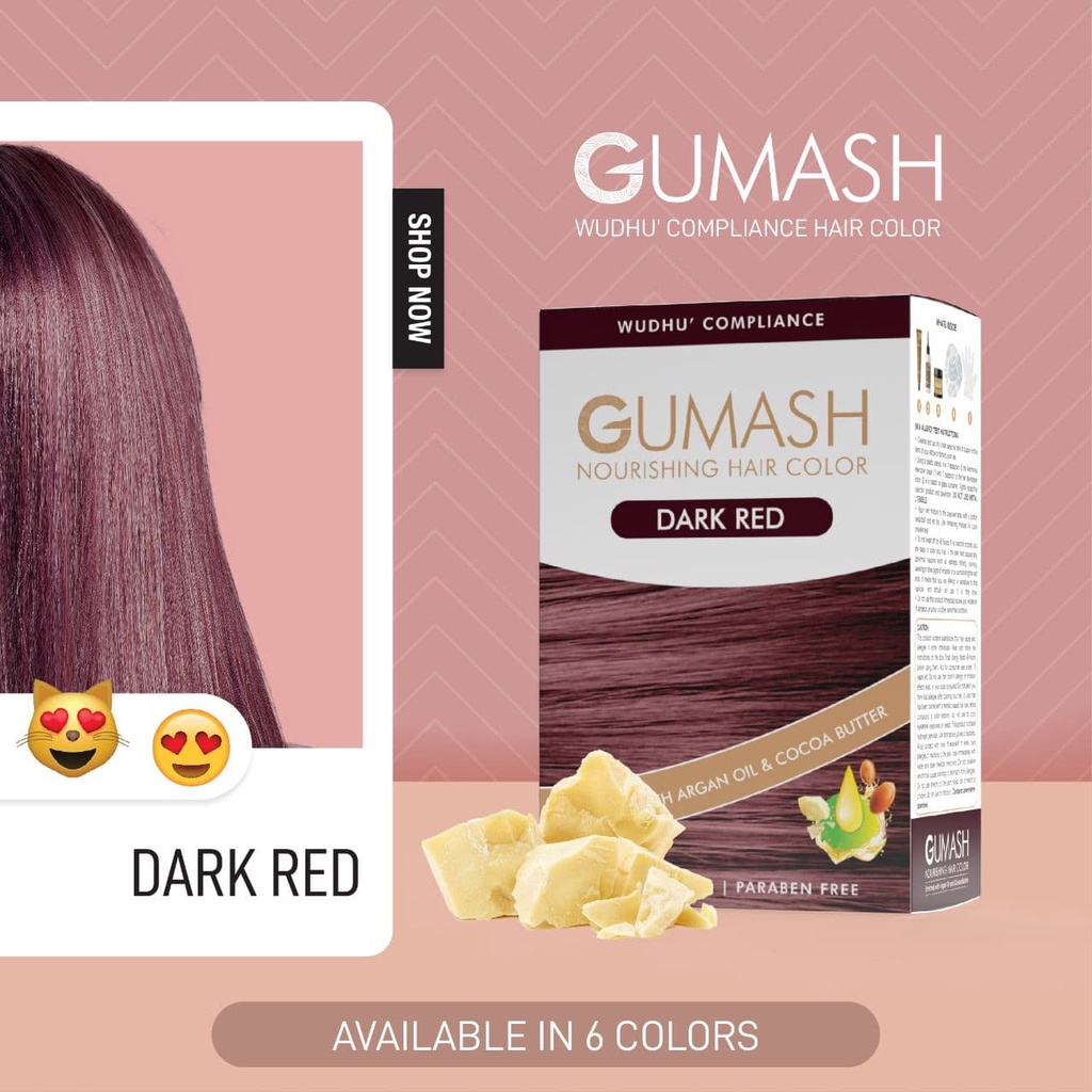 GUMASH Hair Color Pewarna Rambut Halal Telap Air Sah Solat Hair Colour ...