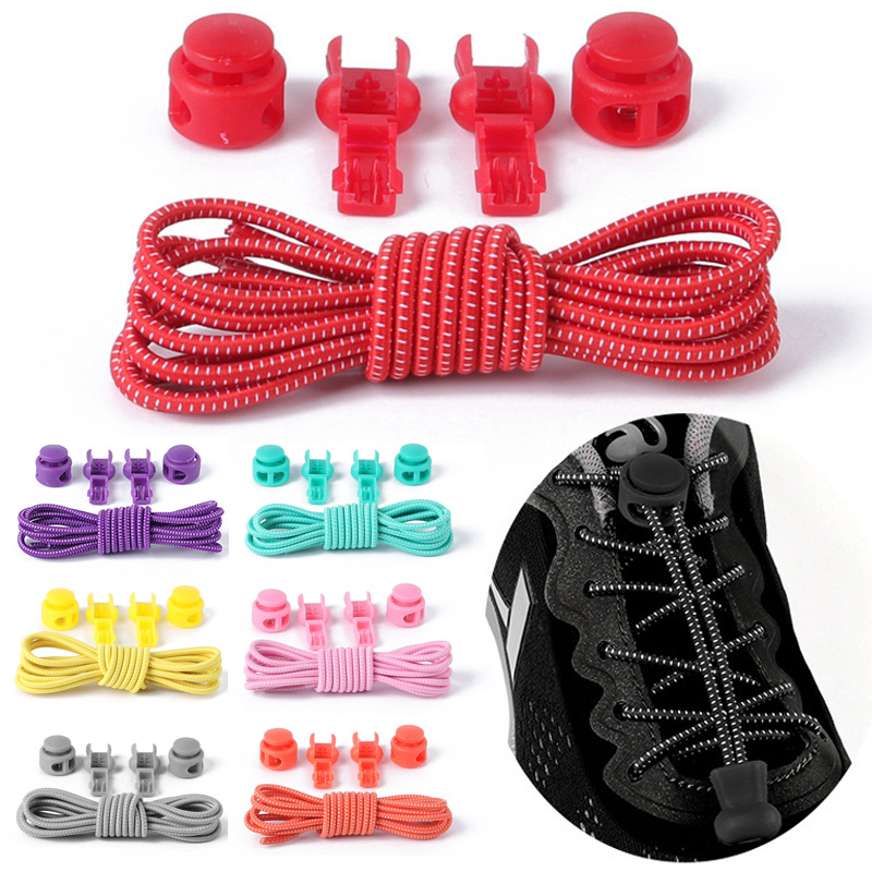 Stretching Lock lace a pair Of Locking Shoe Laces Elastic Sneaker ...