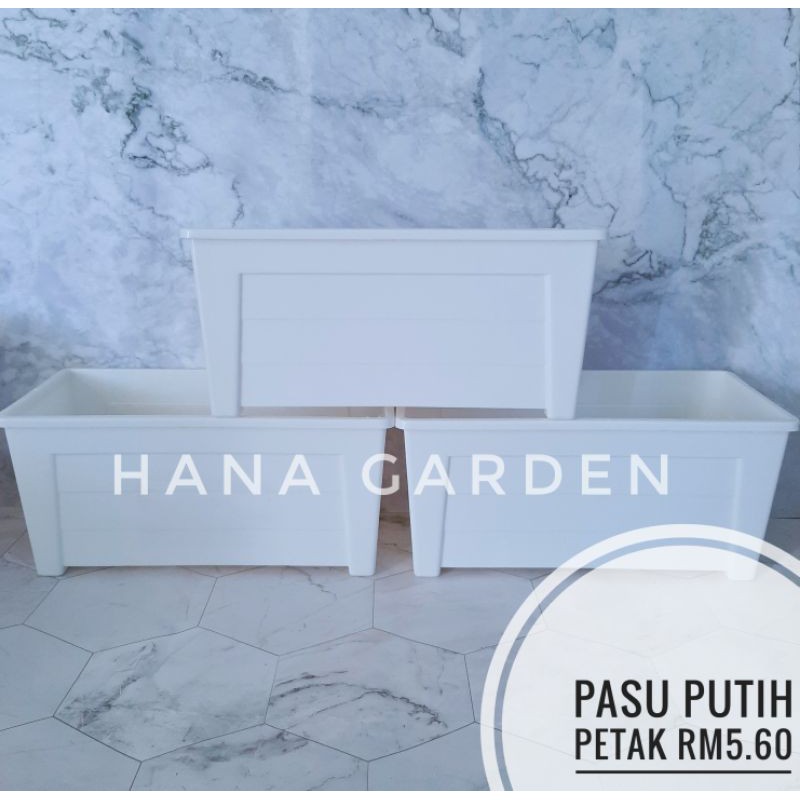 🔥READY STOCK🔥Bekas Pasu Bunga Warna Putih Petak Plastik Flower Pot Pasu ...
