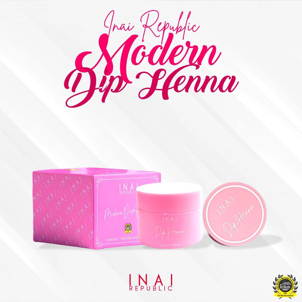 Inai celup daun asli #inai mudah apply ♡percuma 10 sticker simple ...