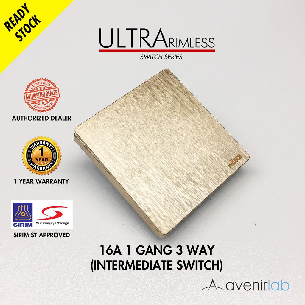 reTouch Ultra Rimless 1 Gang 3 Way 16A Intermediate Frameless Wall ...