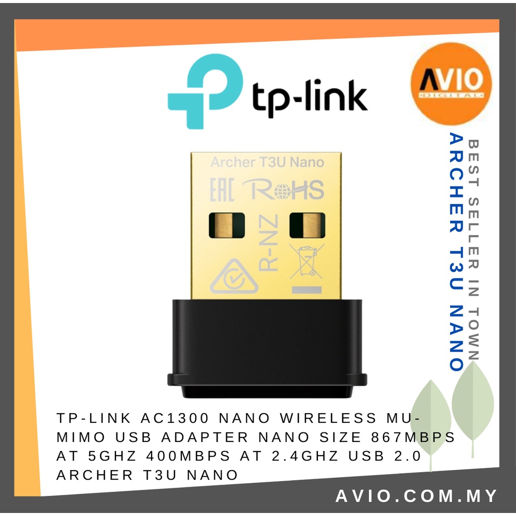 TP-LINK AC1300 Archer T3U Nano Wireless MU MIMO USB Wifi Adapter ...