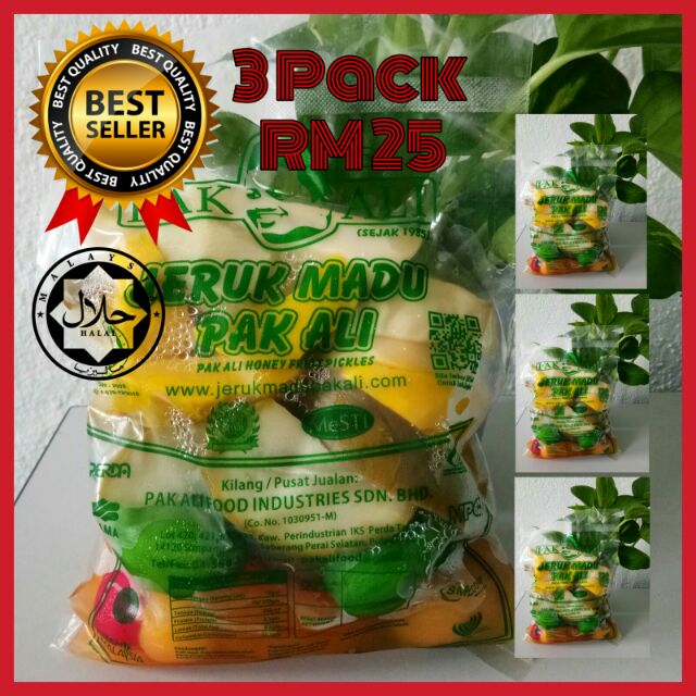 🎉🎉COMBO PACK!!🎉🎉ORIGINAL JERUK CAMPUR PAK ALI 500G RM29/3PACK | Shopee ...