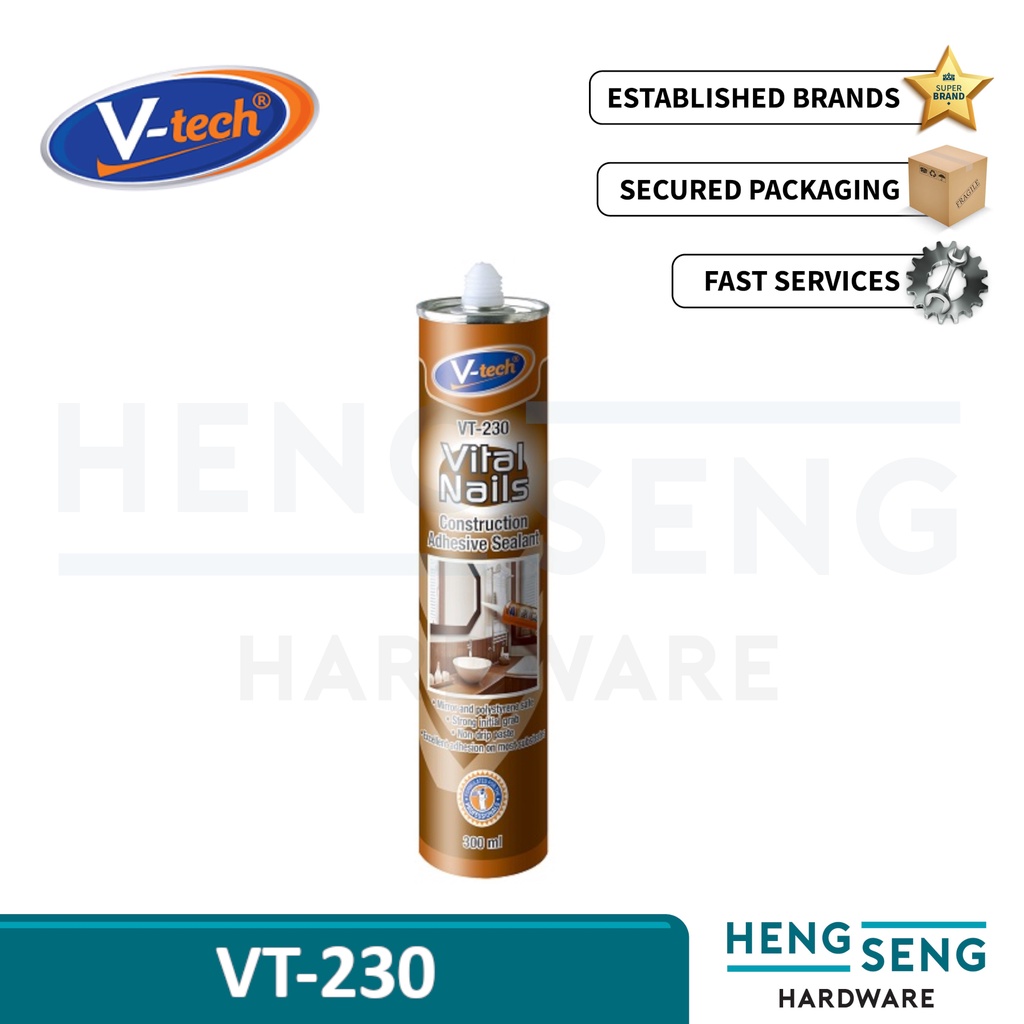 V-TECH VT-230 VITAL NAILS 300ML ( BROWN ) XBOND VTECH VT230 V TECH VT 230 SILICONE SILICON KAYU ...