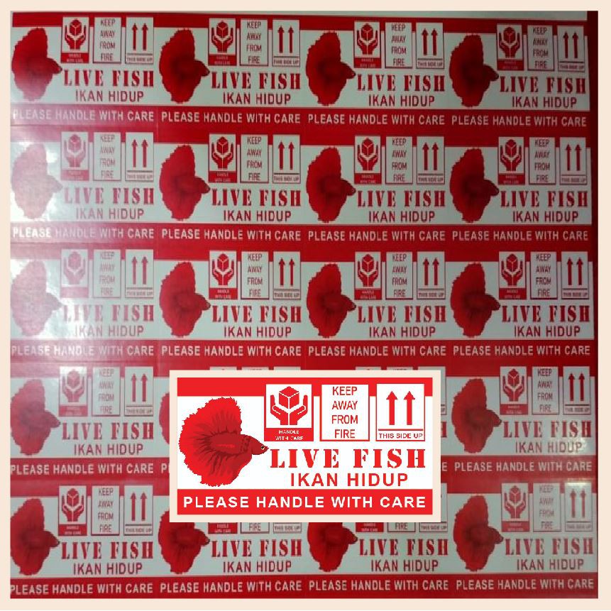 🔥 [BUY 10 + 1 ] STICKER FRAGILE IKAN HIDUP / LIVE FISH LOGISTICS ...